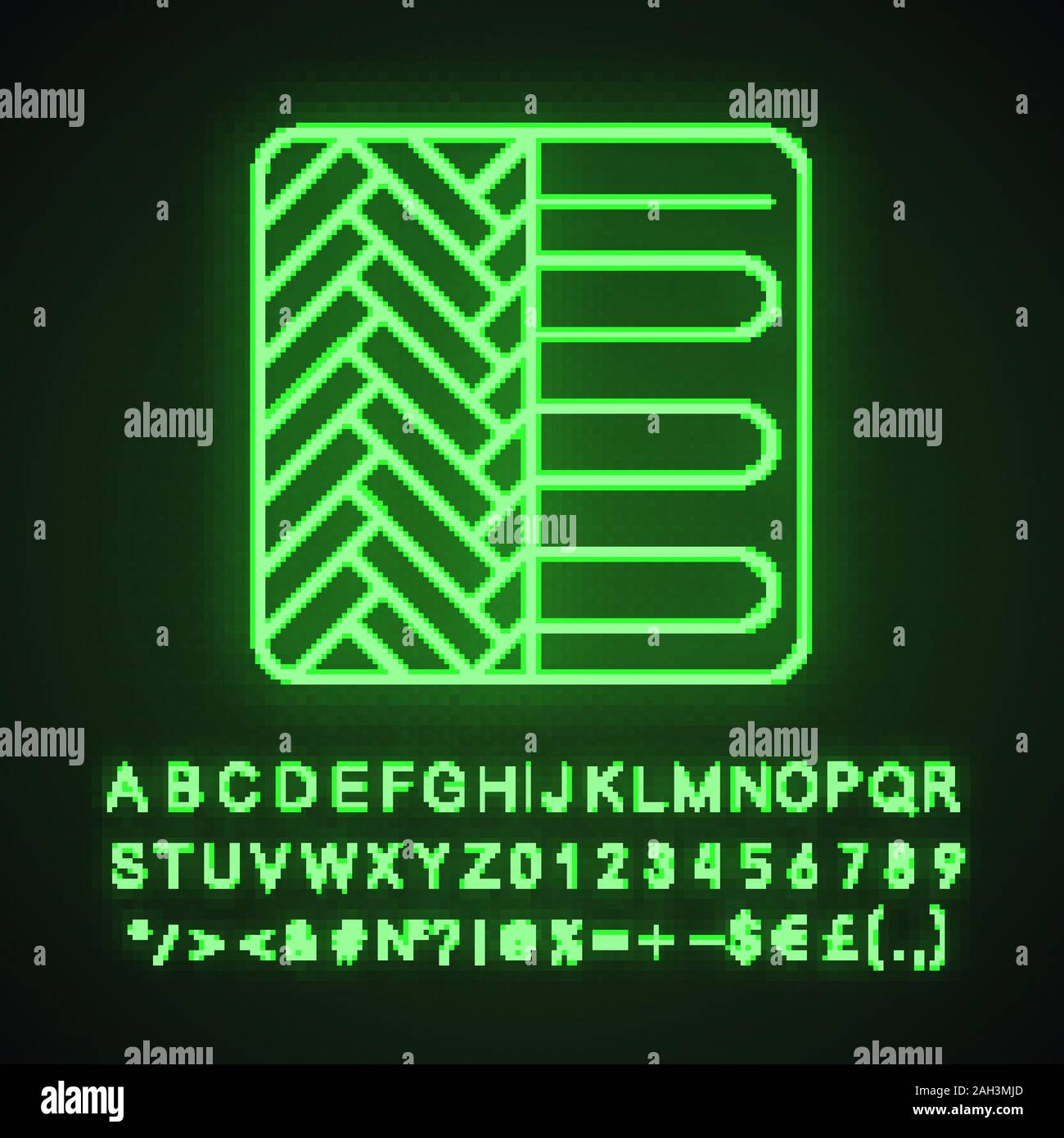 Floor heating system neon light icon. Underfloor heating. Floor heater ...