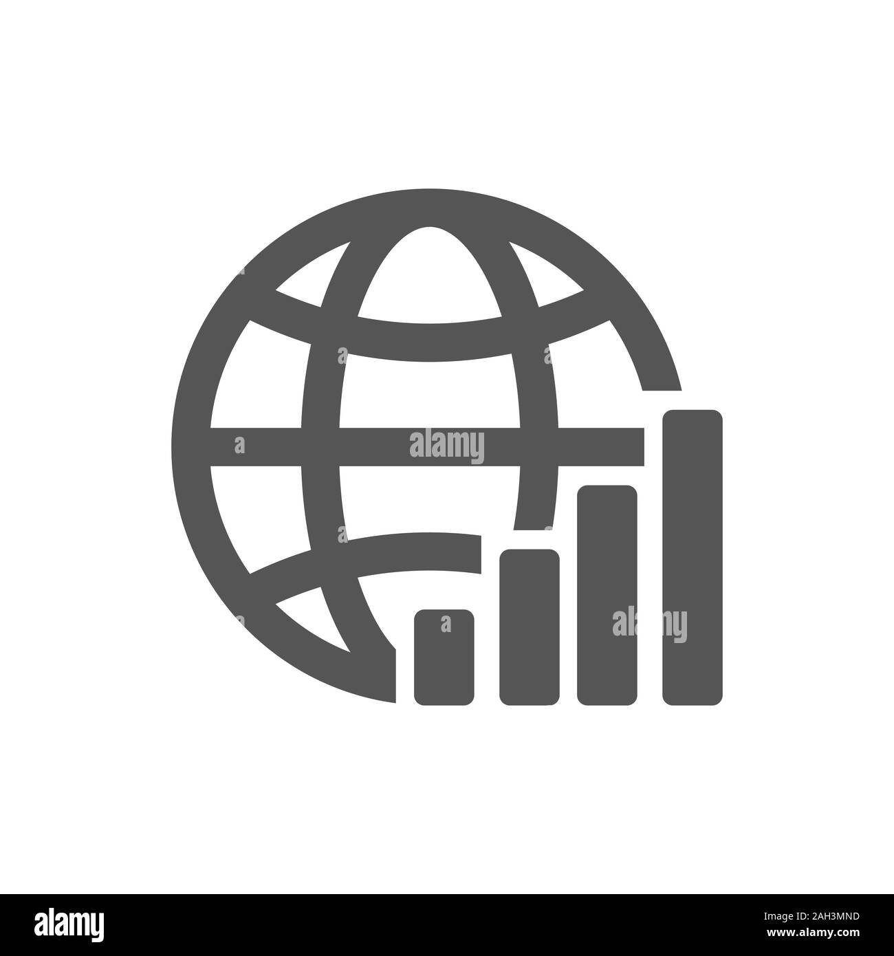Vector graph and planet logo combination. Diagram and world symbol ...