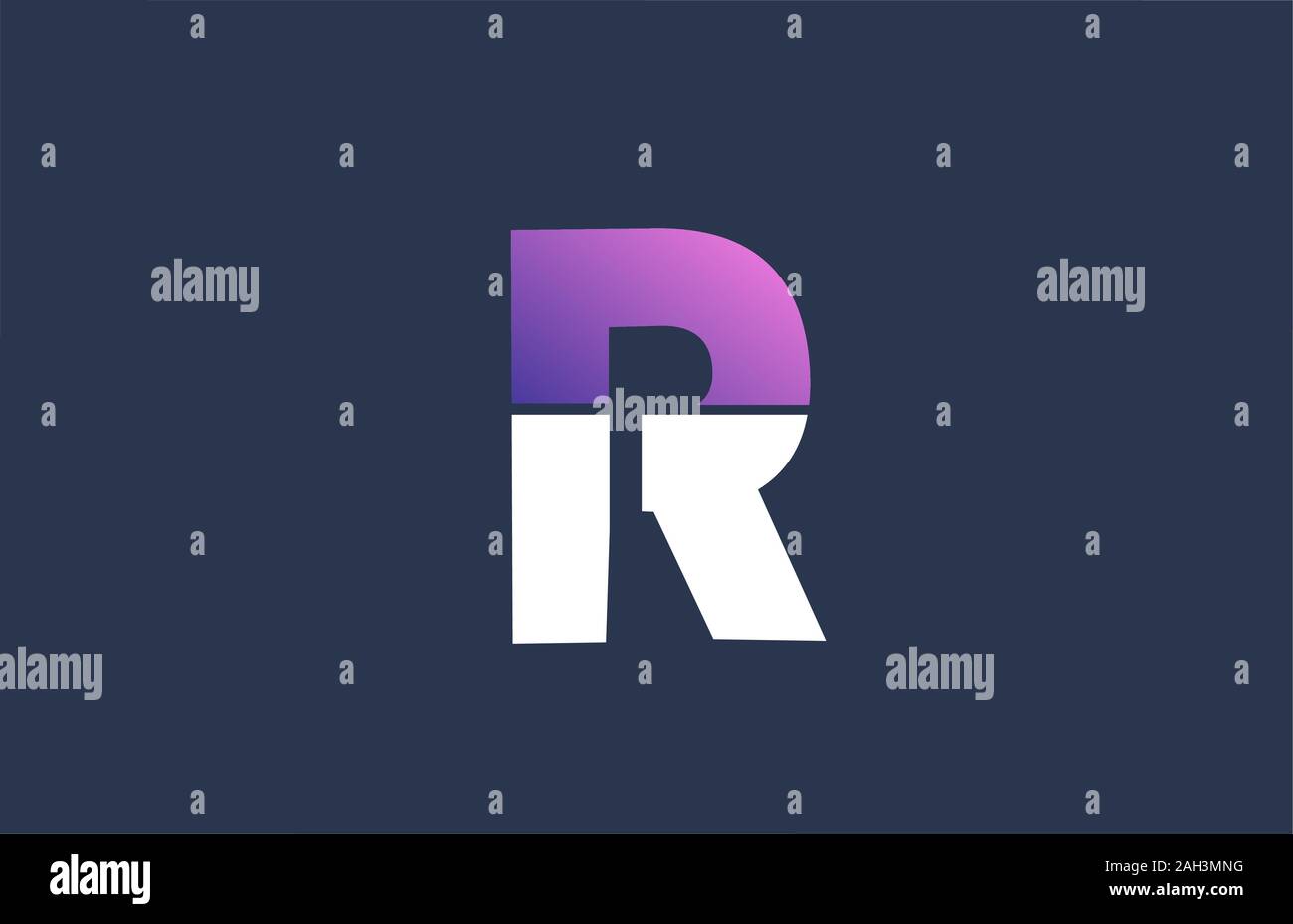 pink alphabet blue R letter logo design icon for company business ...