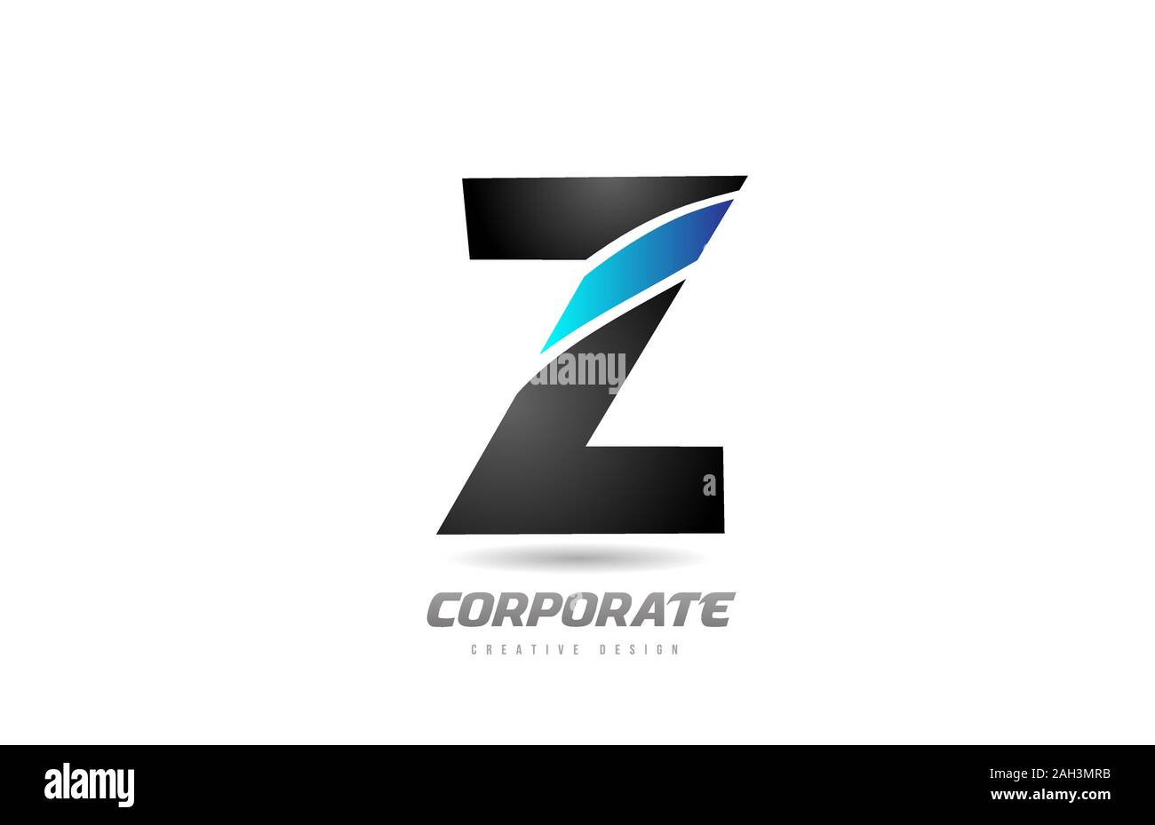blue black alphabet letter Z logo icon design for business. Suitable for a company Stock Vector ...