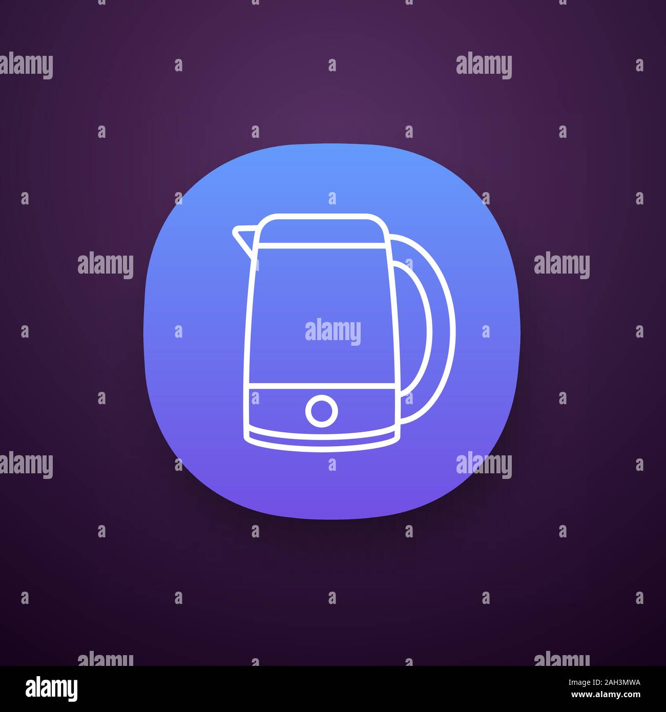 Electric kettle app icon. UI/UX user interface. Hot water pot. Kitchen ...
