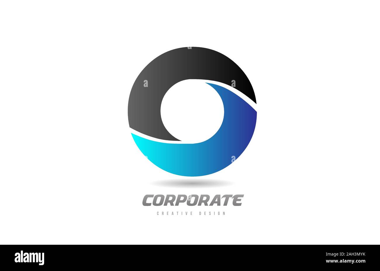 blue black alphabet letter O logo icon design for business. Suitable for a company Stock Vector ...