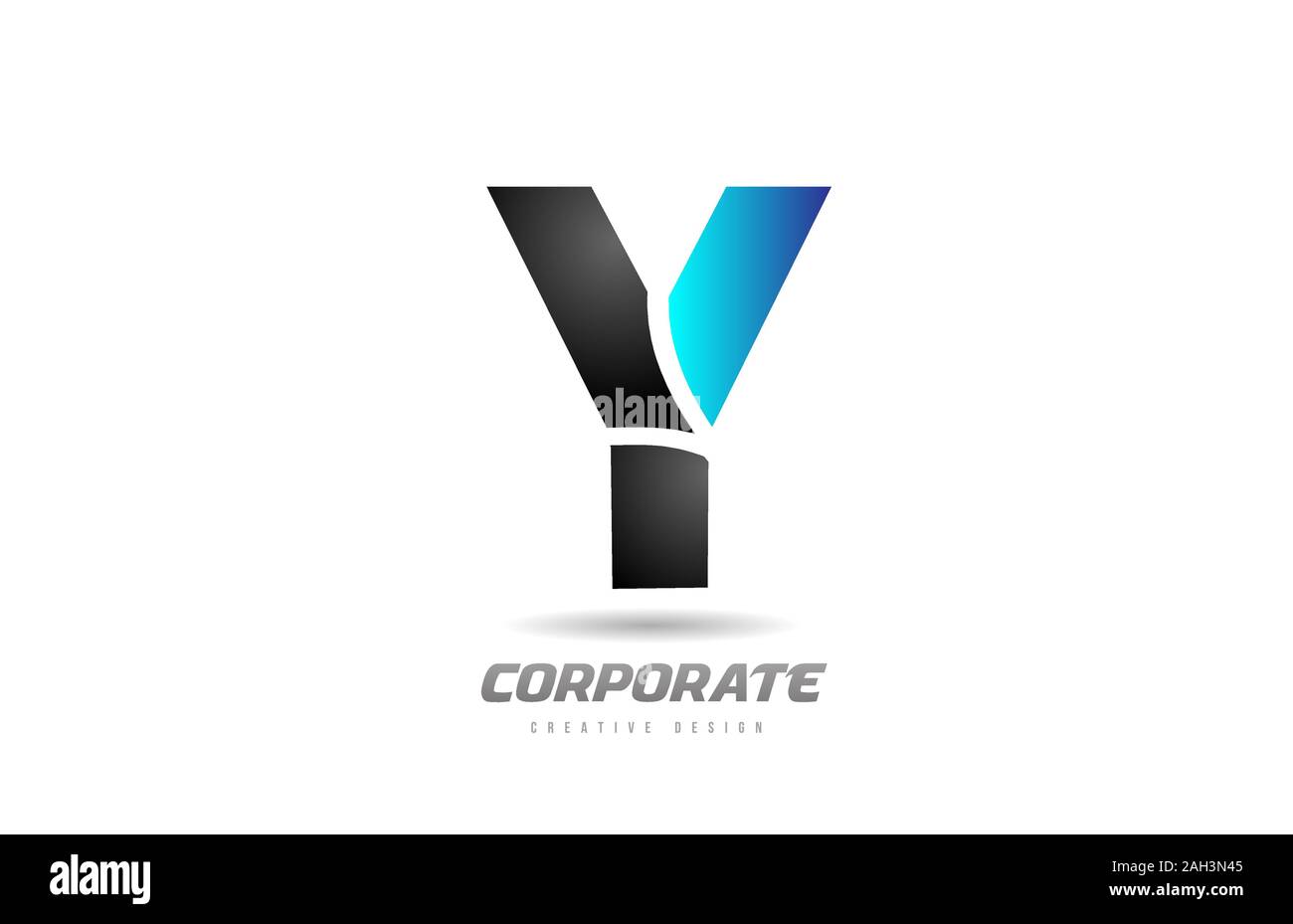blue black alphabet letter Y logo icon design for business. Suitable ...