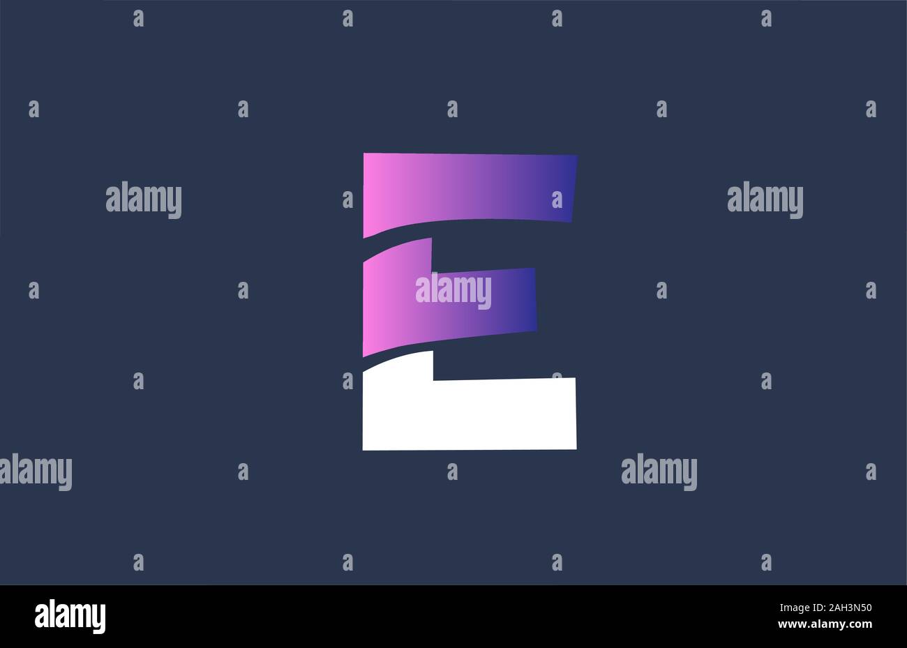 pink alphabet blue E letter logo design icon for company business ...