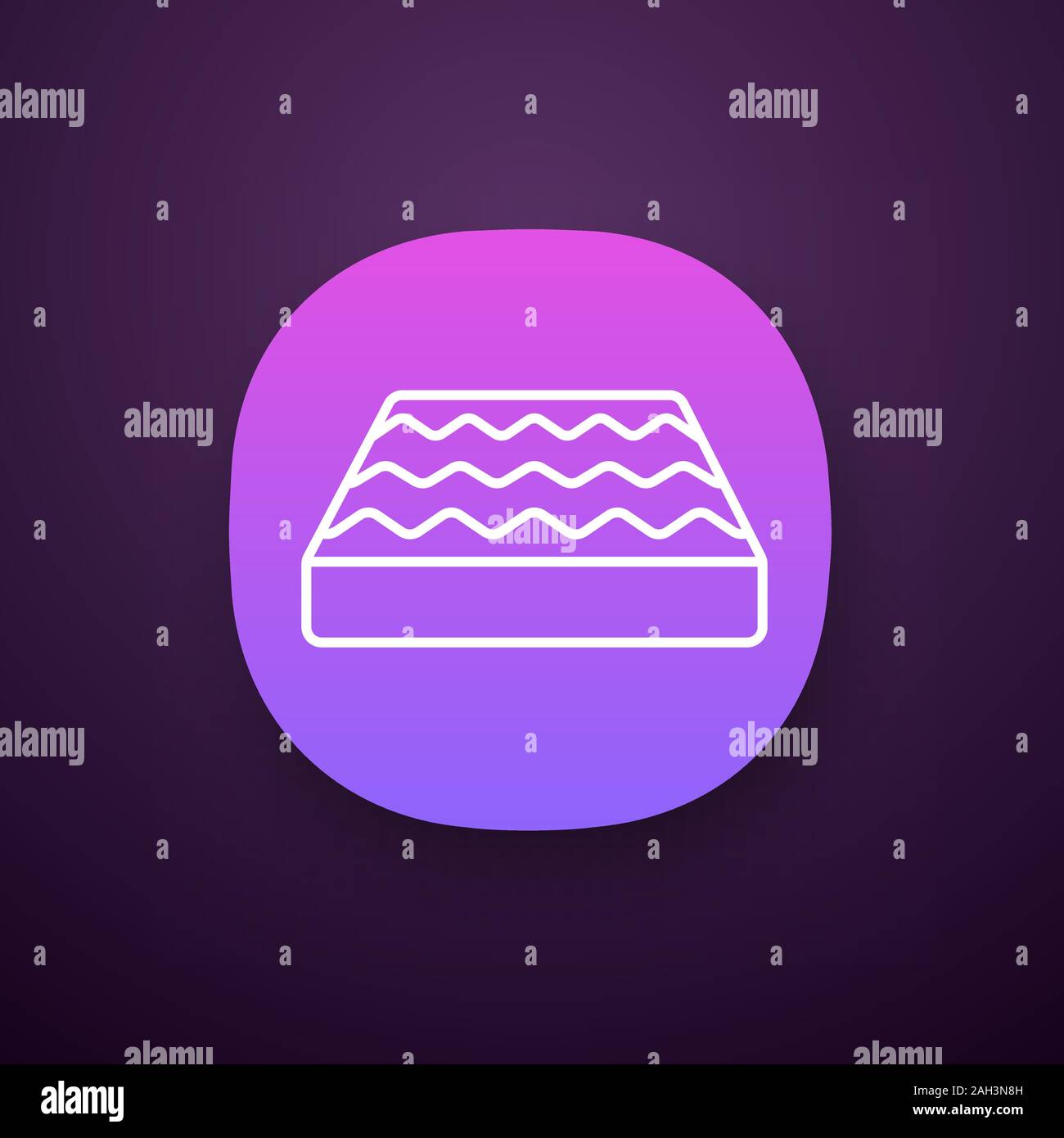 Orthopedic bed mattress app icon. Memory foam, latex, innerspring ...