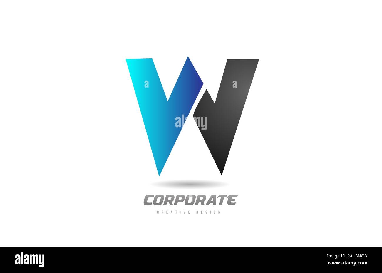 blue black alphabet letter W logo icon design for business. Suitable ...