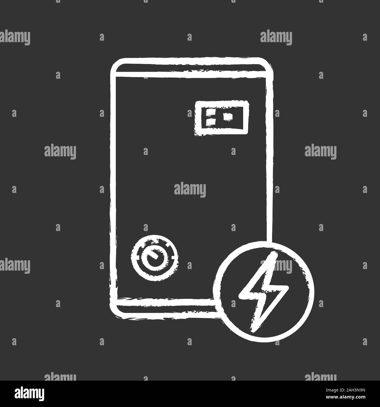 Electric heating boiler chalk icon. House central heater. Heating ...