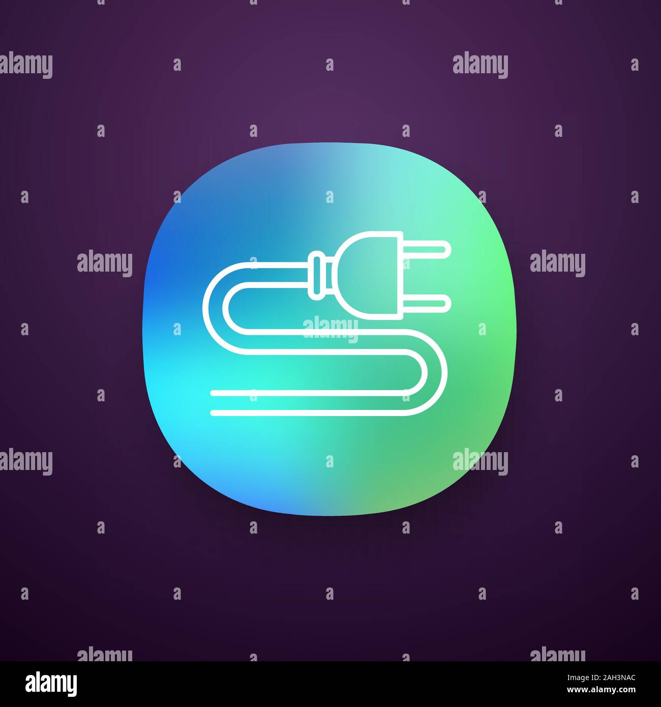 Electric plug app icon. Wiring. Power cable with plug. UI/UX user ...
