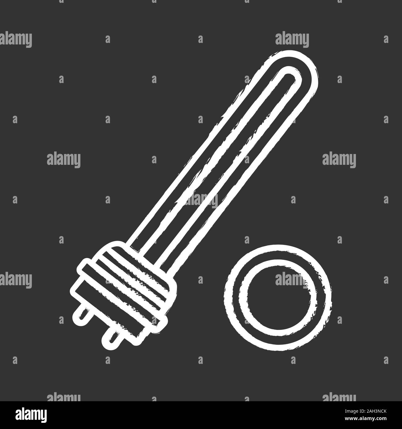 Water heater element chalk icon. Immersion heater. Electric heating ...