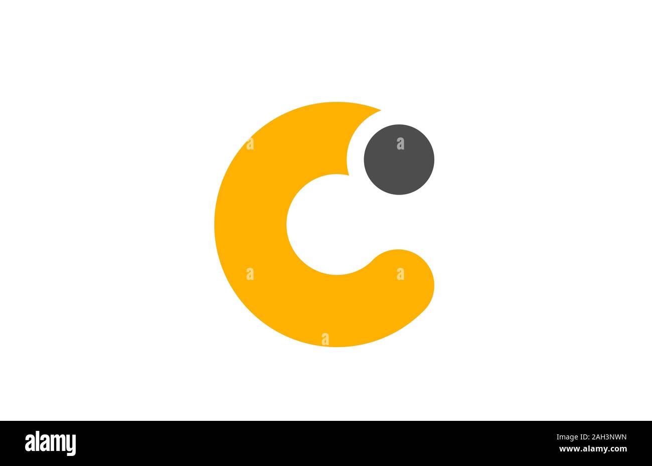 letter C logo alphabet design icon for business yellow grey. Suitable ...
