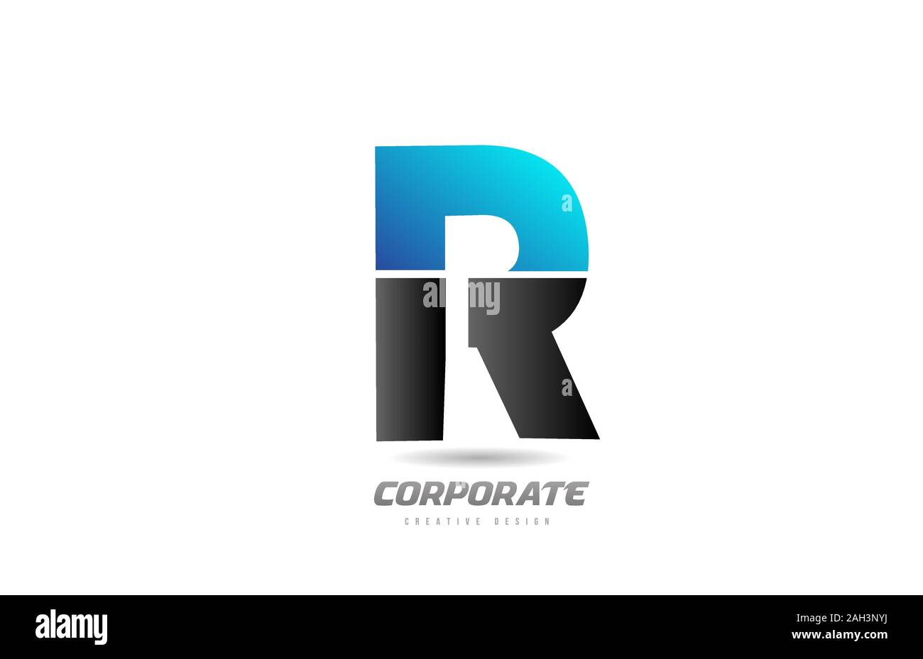 blue black alphabet letter R logo icon design for business. Suitable ...