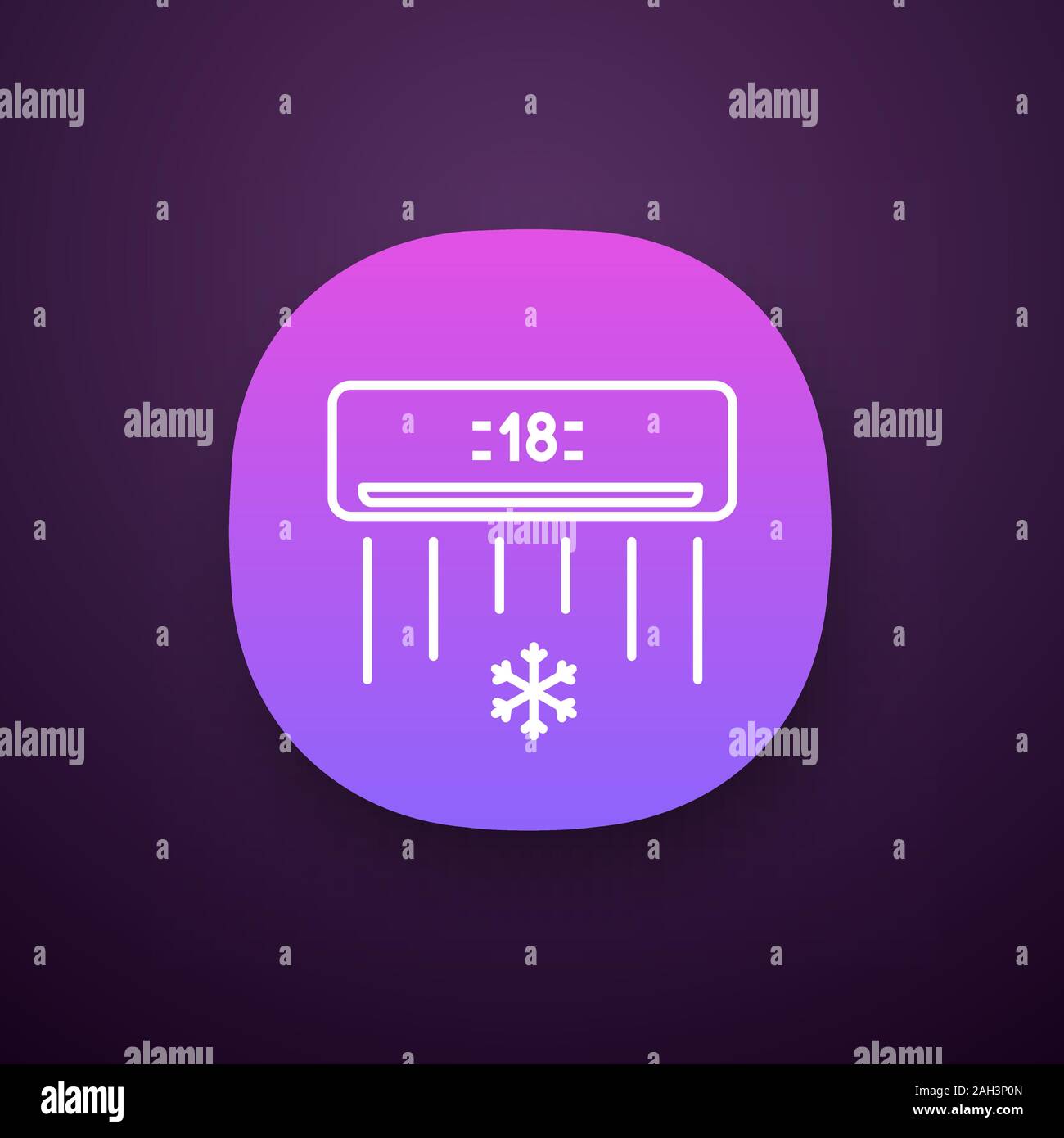 Air conditioner app icon. UI/UX user interface. Air conditioning. Web ...