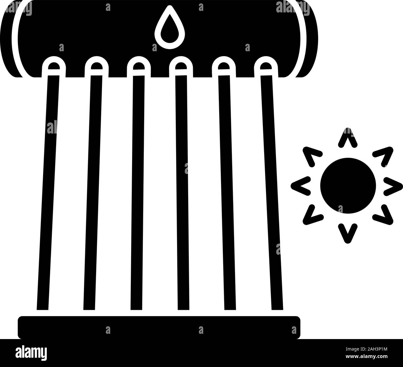 Solar water heating panel Black and White Stock Photos & Images - Alamy