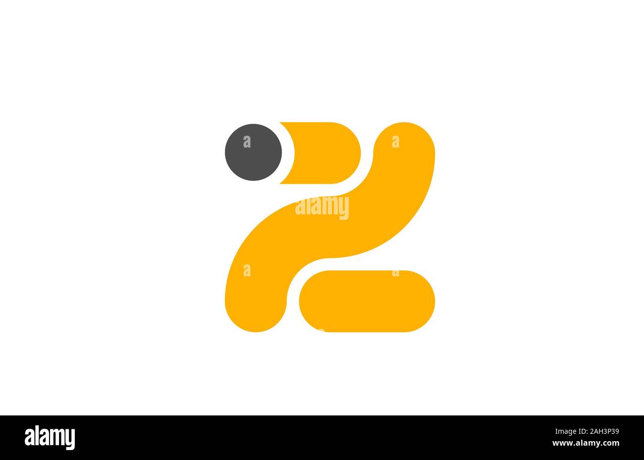 letter Z logo alphabet design icon for business yellow grey. Suitable ...