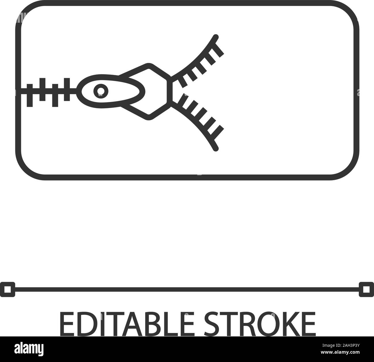 Zipper linear icon. Thin line illustration. Removable mattress cover ...