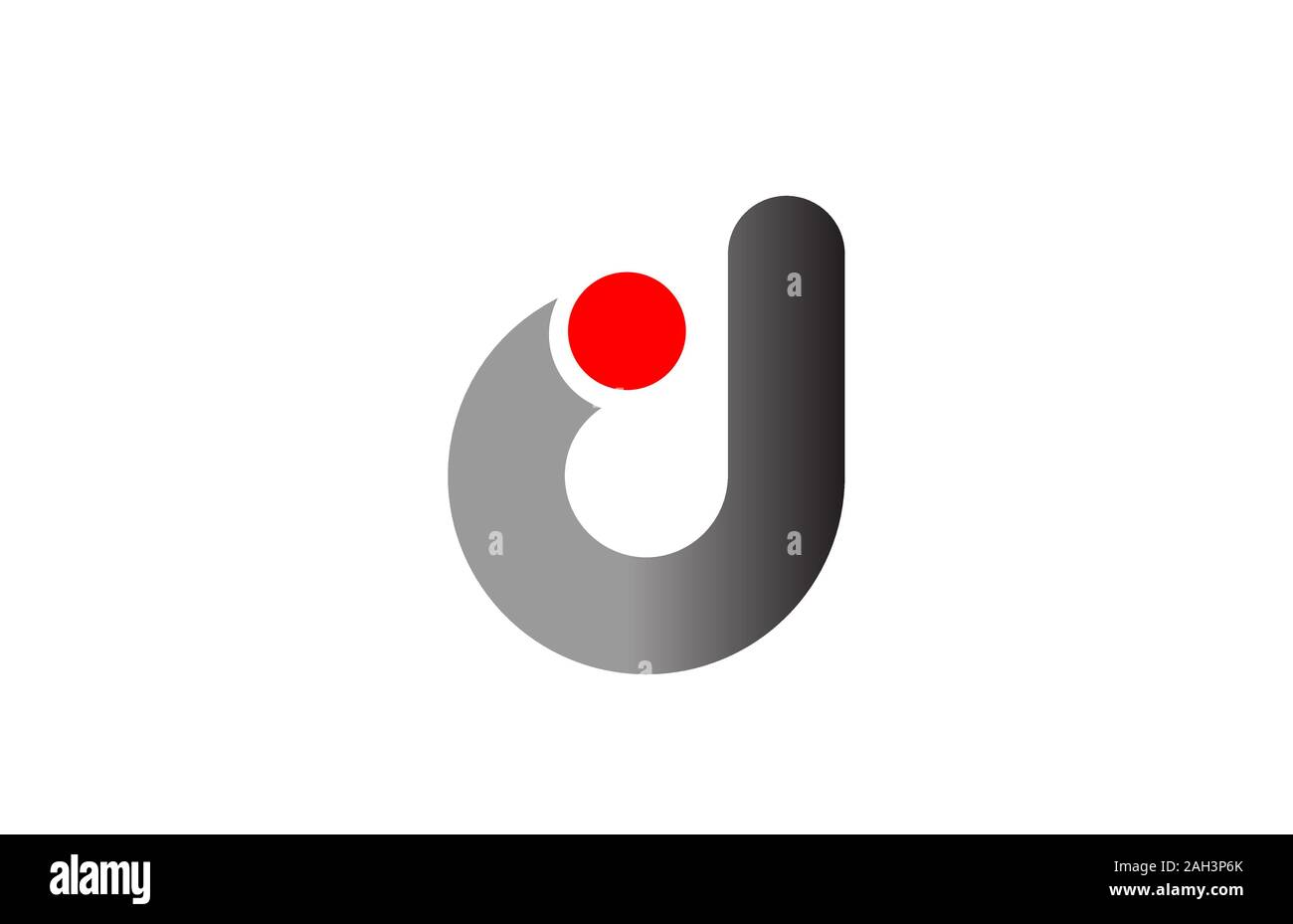 letter D logo alphabet design icon for business grey red. Suitable for ...