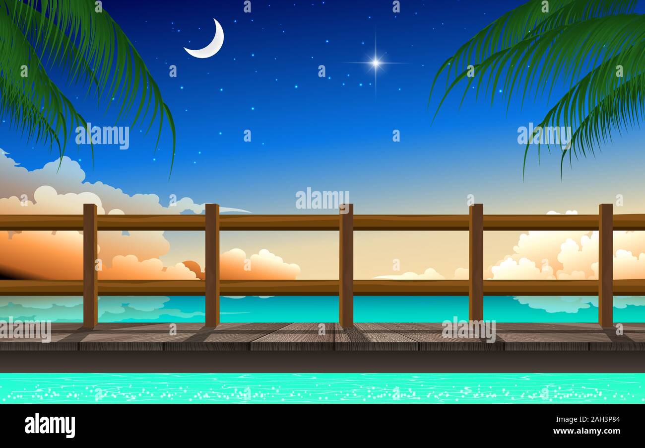 Blue bridge on beautiful Stock Vector Images - Alamy