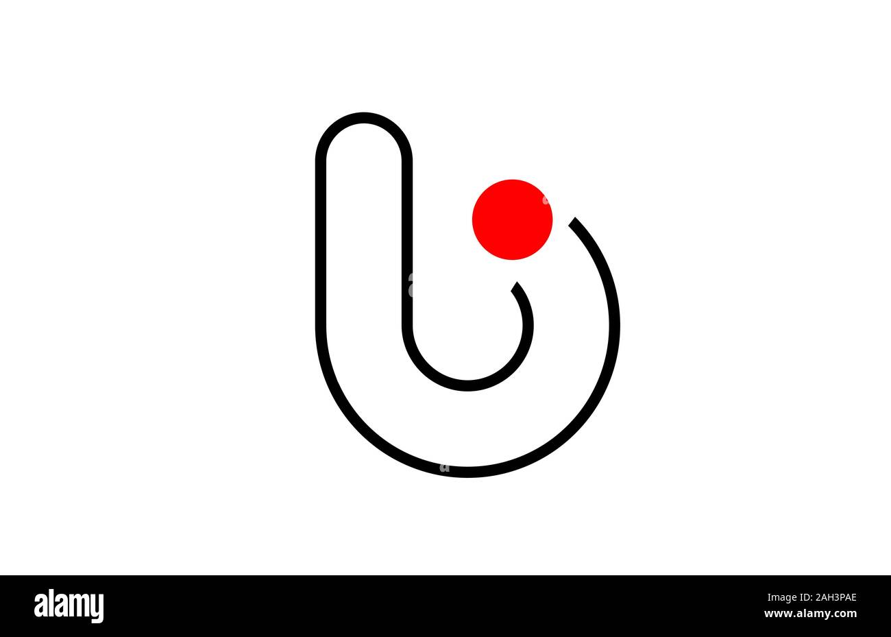 letter b logo alphabet design icon for business line in black and red ...
