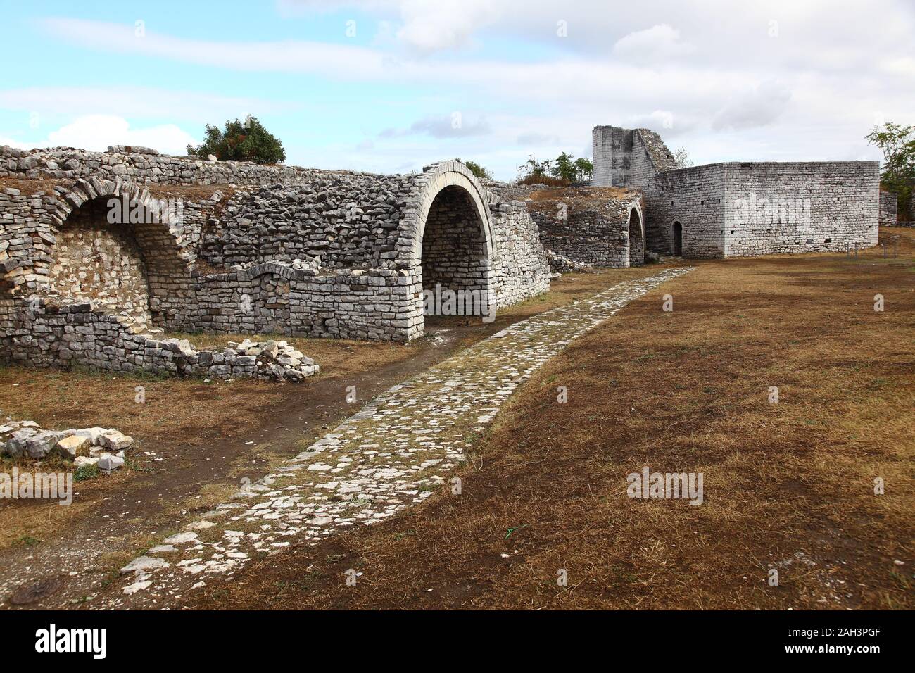Underground water cistern dug into the rock at Berati Castle in Berati ...