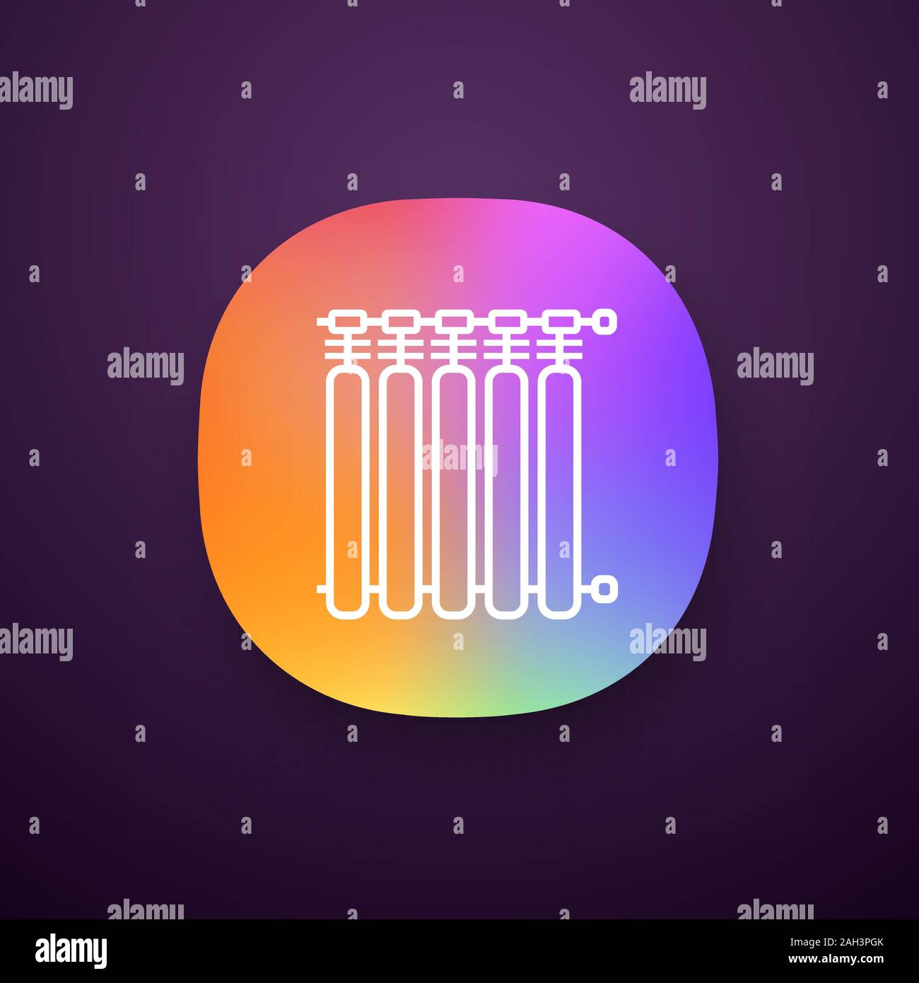 Radiator app icon. Heating battery. Heater. UI/UX user interface. Web ...