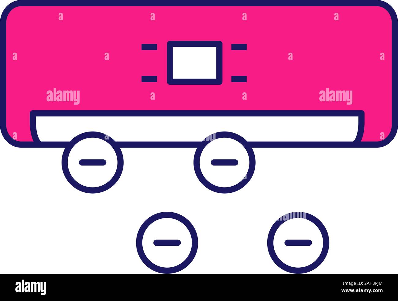 Air ionizer color icon. Ionization. Air conditioner with ions. Isolated ...