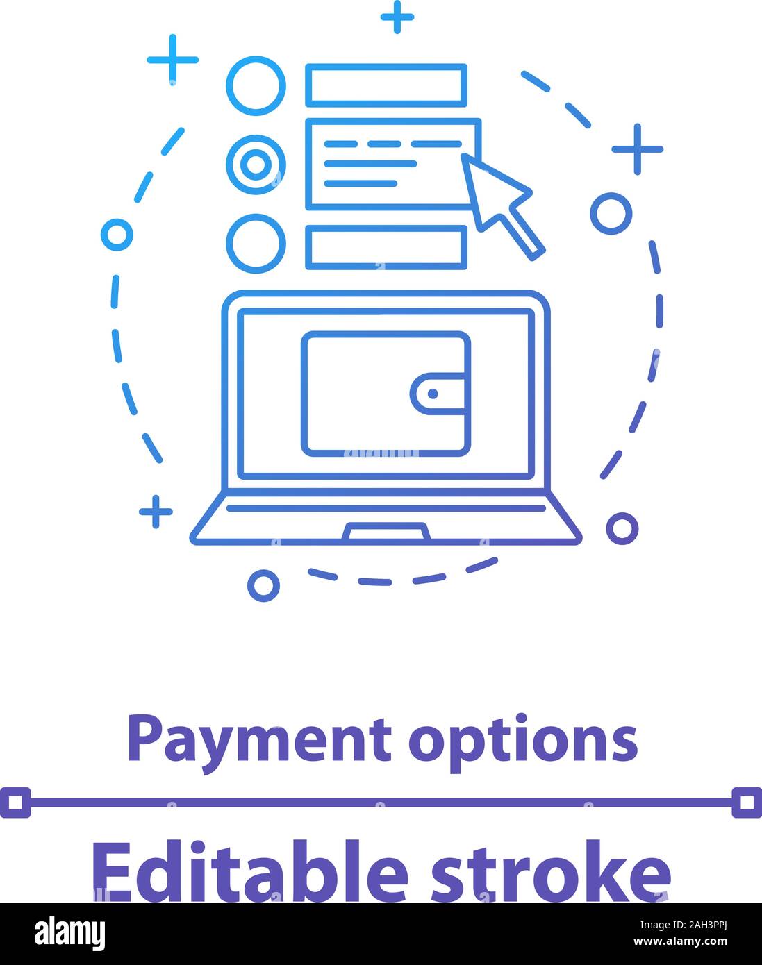 Payment options concept icon. Internet banking idea thin line ...