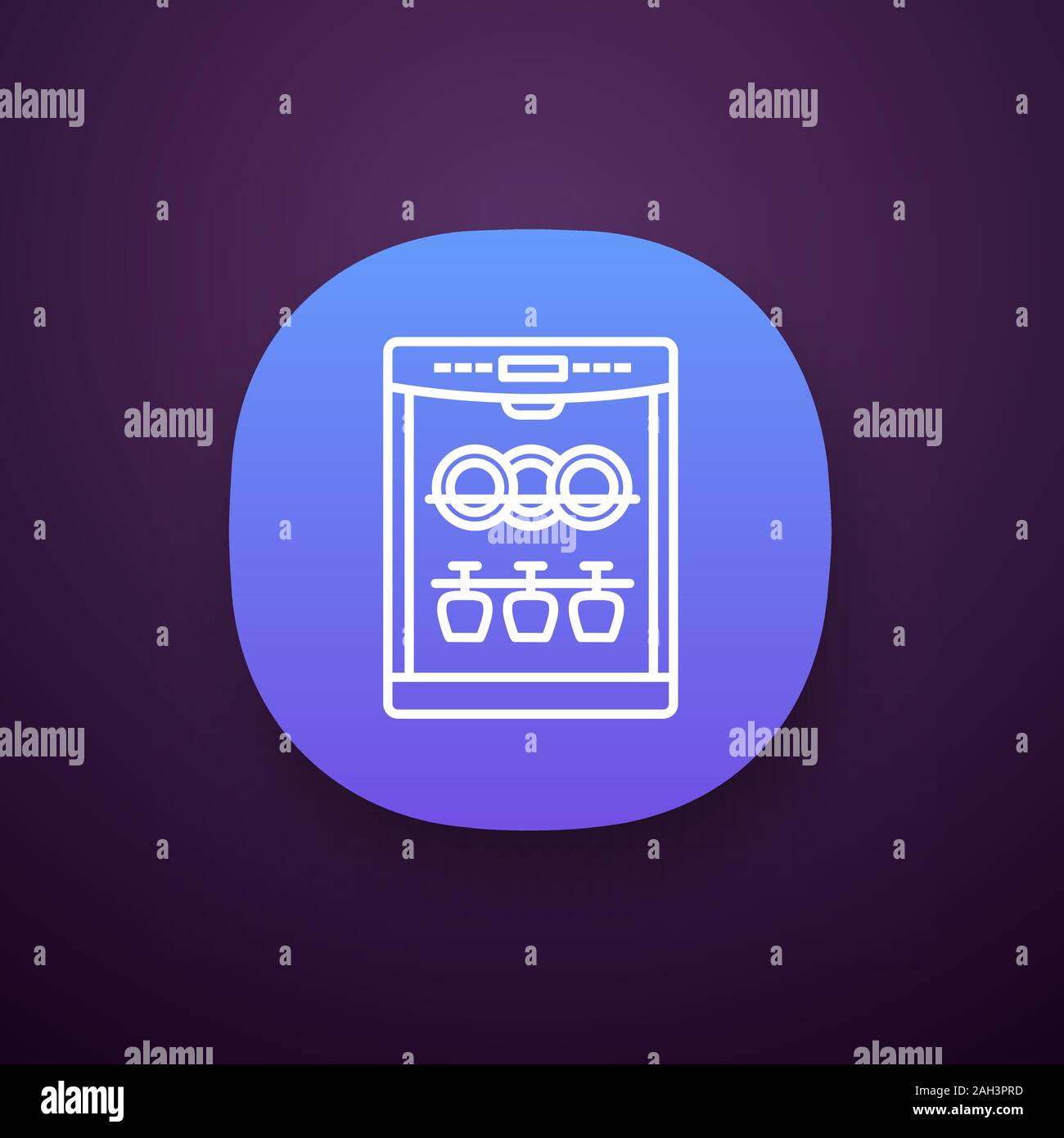 Dishwasher app icon. UI/UX user interface. Automatic dishware and ...