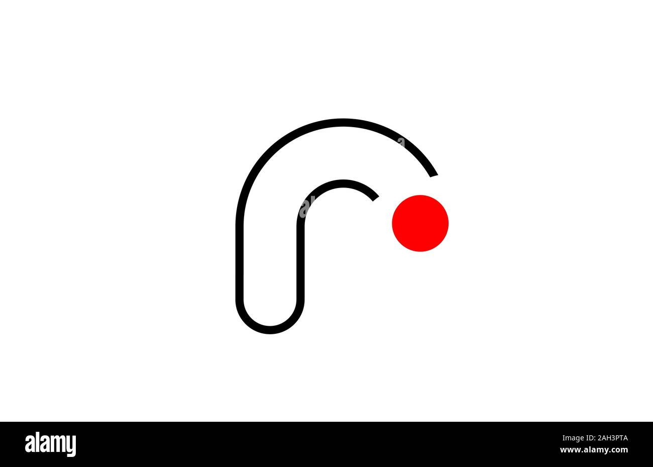 letter r logo alphabet design icon for business line in black and red ...