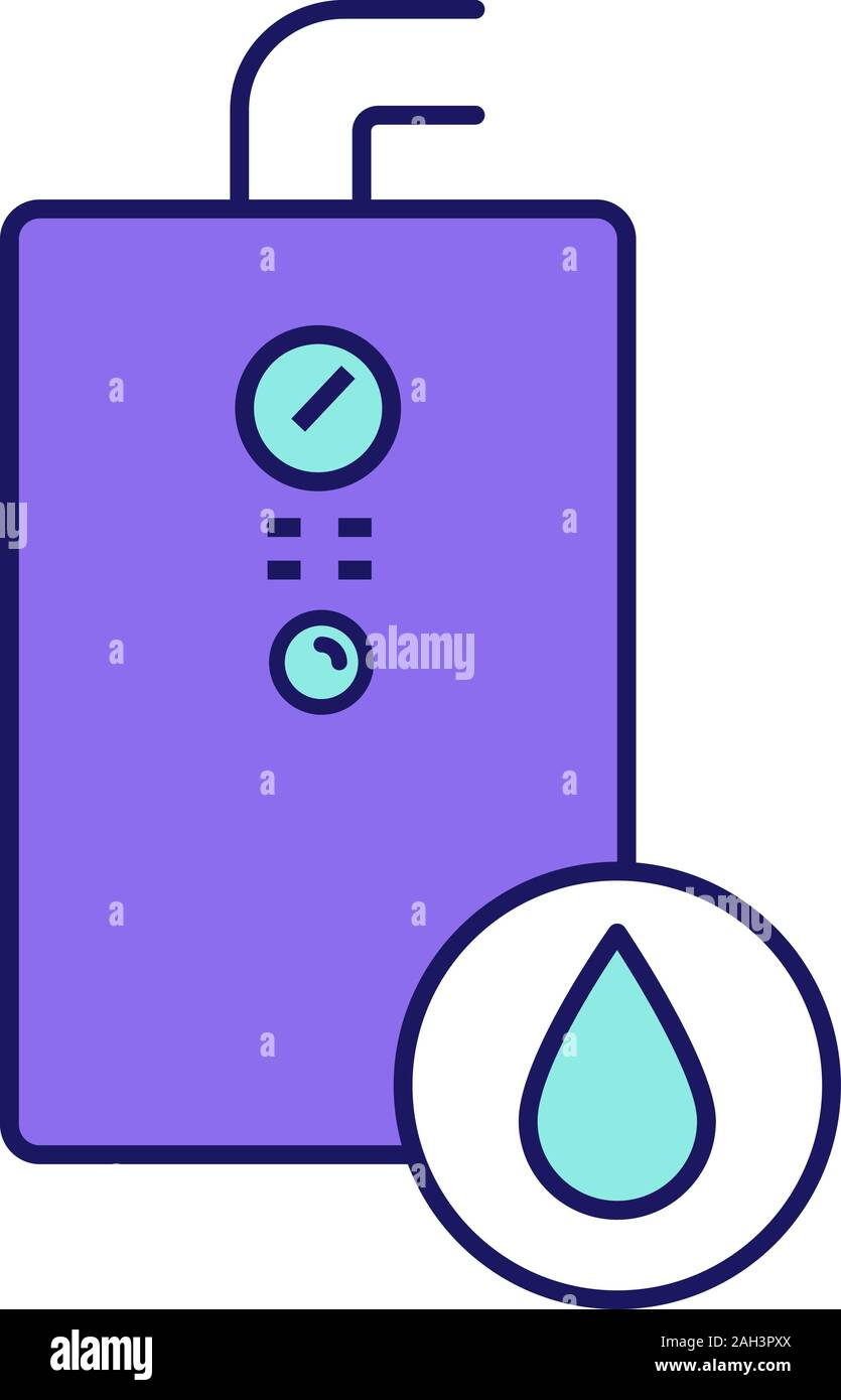 Gas water heater color icon. Heating water. Home boiler. Isolated ...
