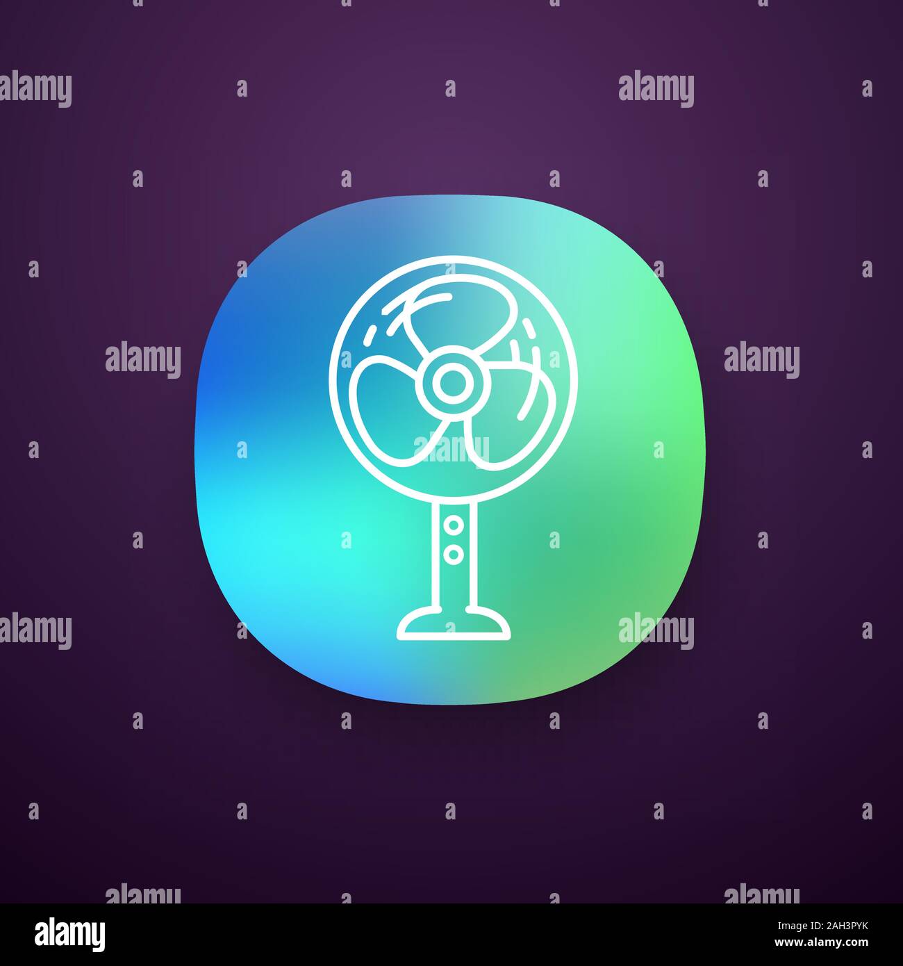 Stand floor fan app icon. Home cooling fan. Household appliance. UI/UX ...