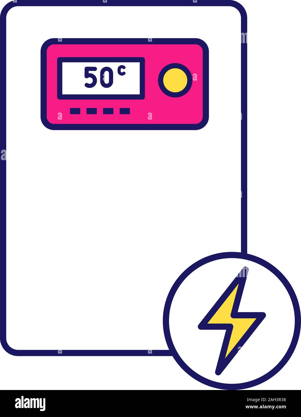 Electric heating boiler color icon. House central heater. Heating ...
