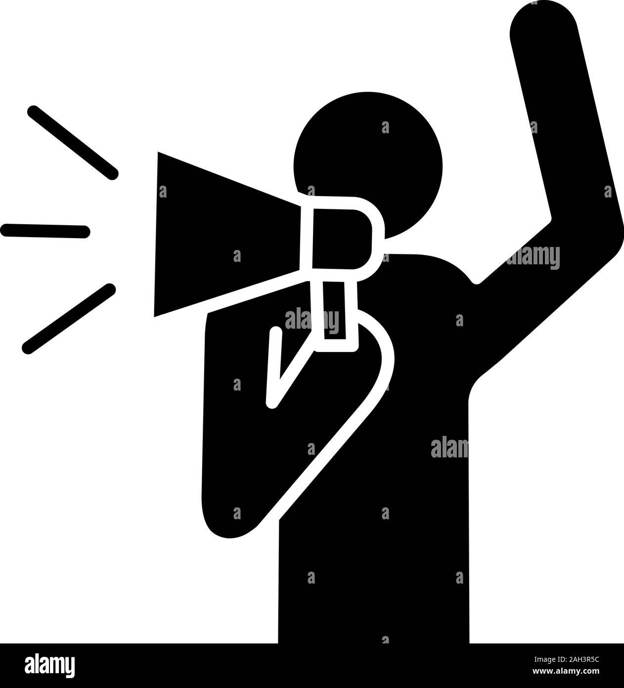 Protester glyph icon. Protest individual action. Breaking news. Protest ...