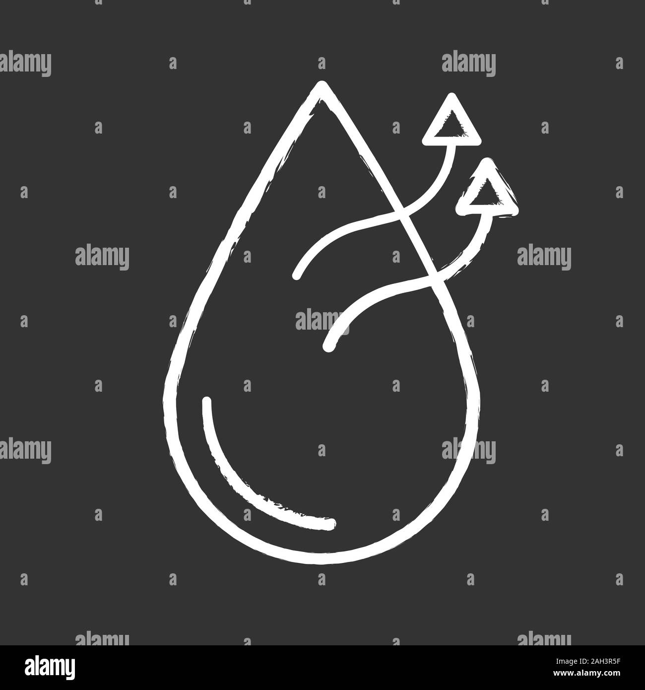 Air humidification conditioner function chalk icon. Water evaporation ...