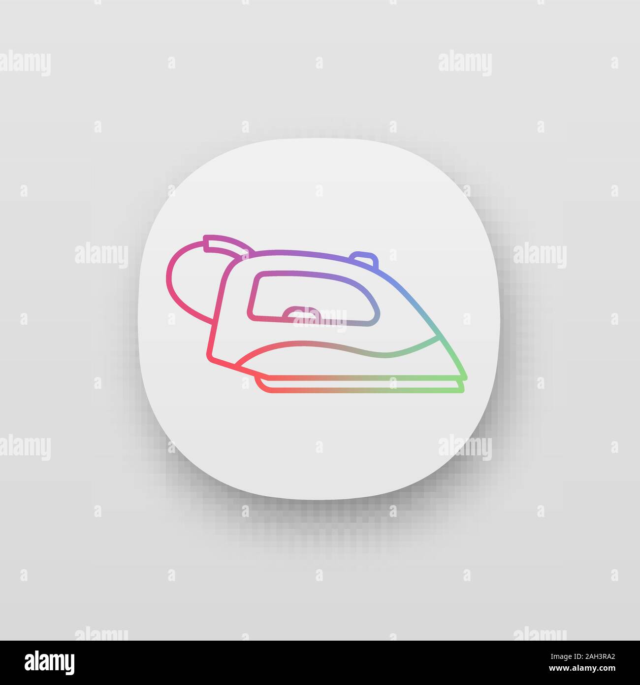 Steam iron app icon. UI/UX user interface. Household appliance. Web or ...