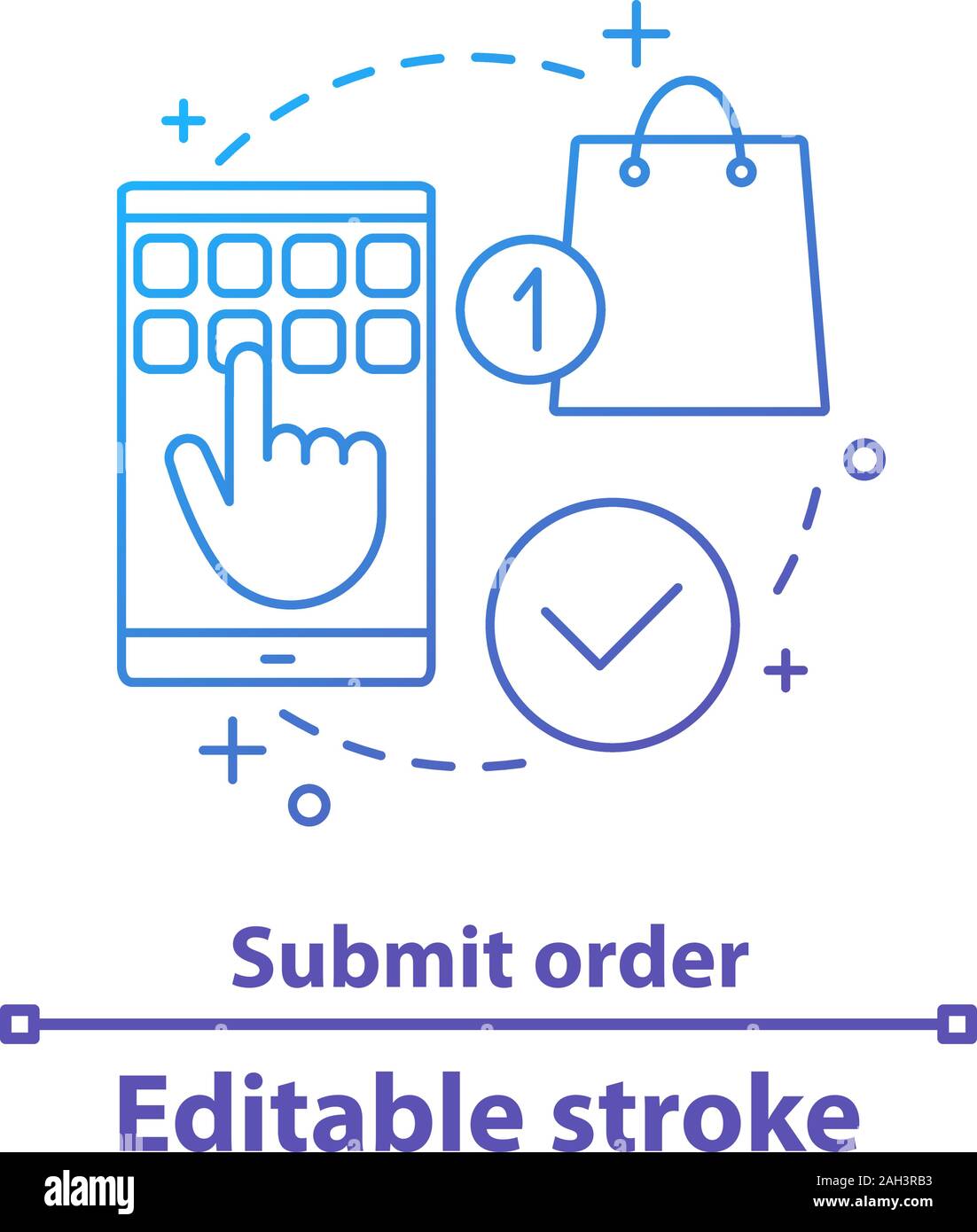 Submit order concept icon. Select items. Online shopping idea thin line ...