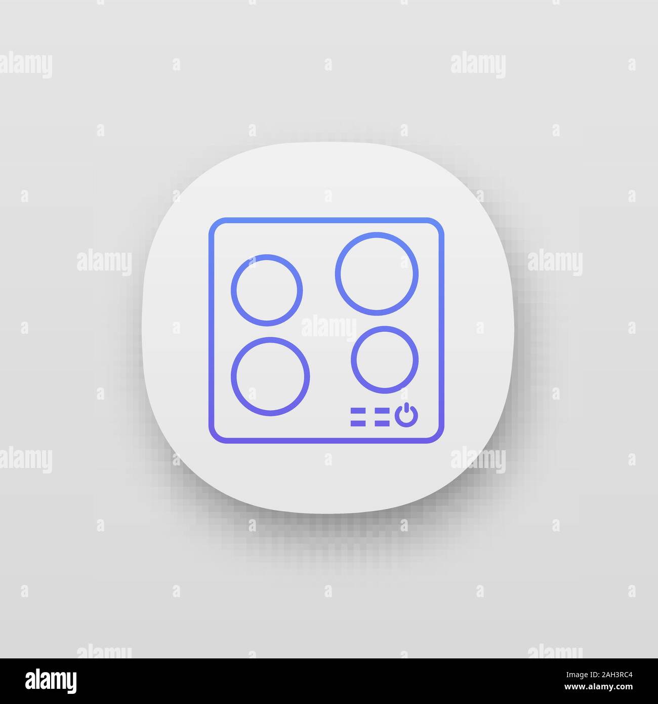 Electric induction hob app icon. Cooktop. Cooking panel, surface ...