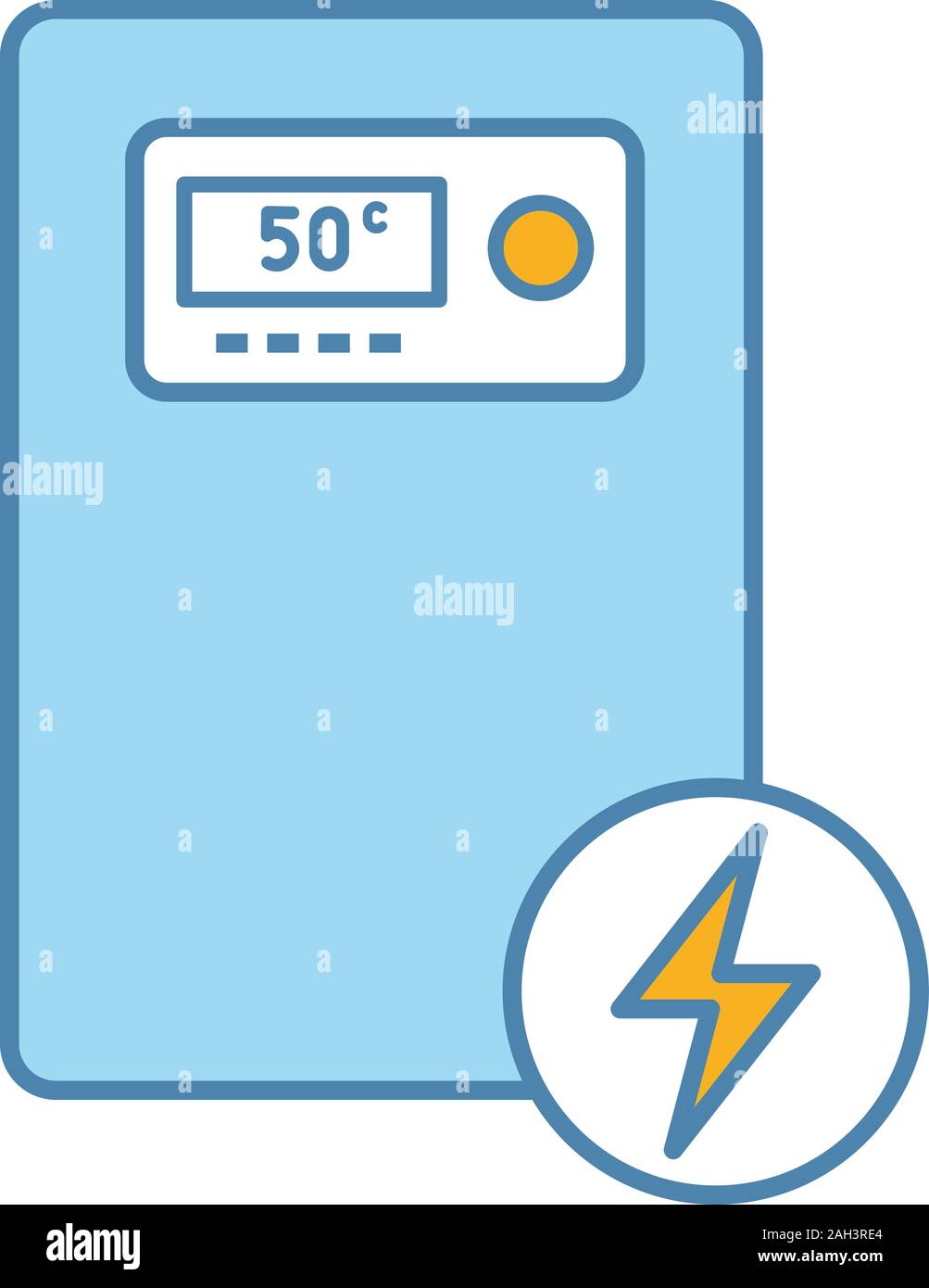 Electric heating boiler color icon. House central heater. Heating ...