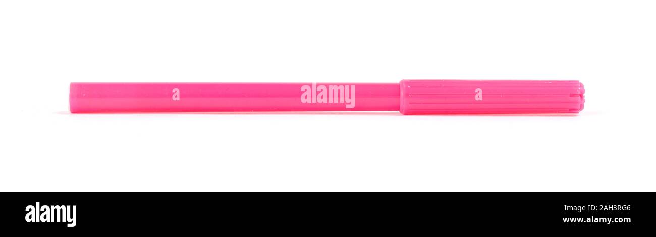 Pink felt-tip pen isolated on white background Stock Photo - Alamy
