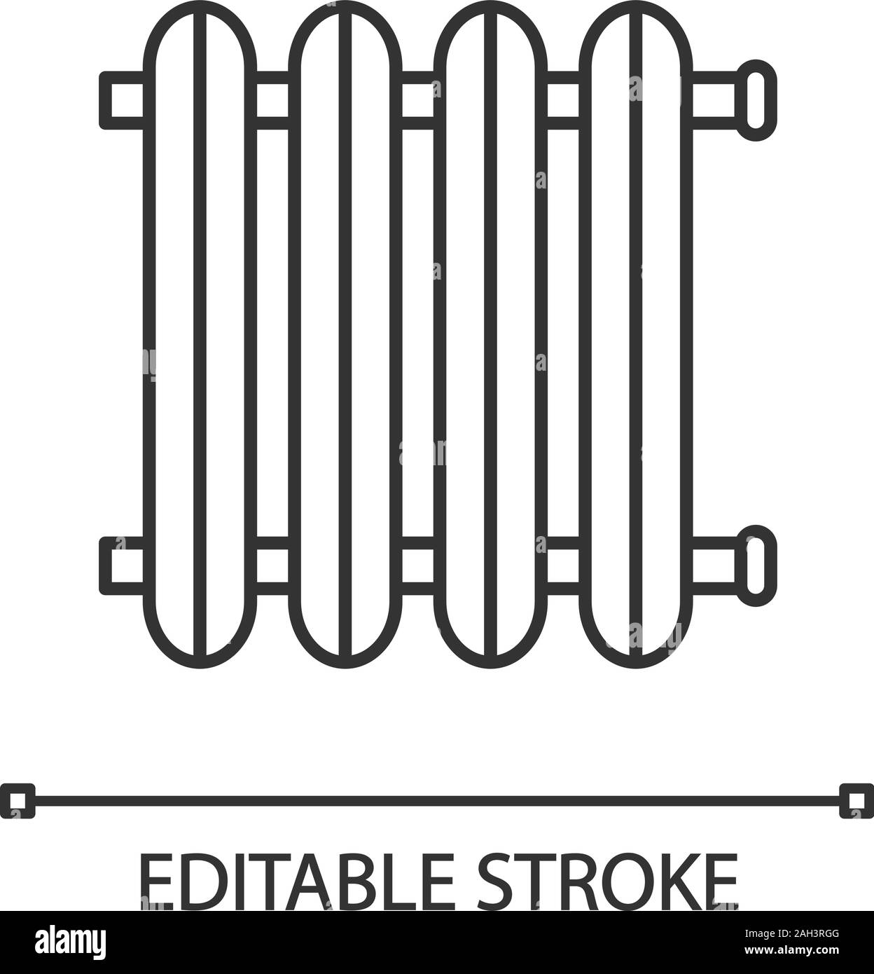 Radiator linear icon. Heating battery. Thin line illustration. Heater ...