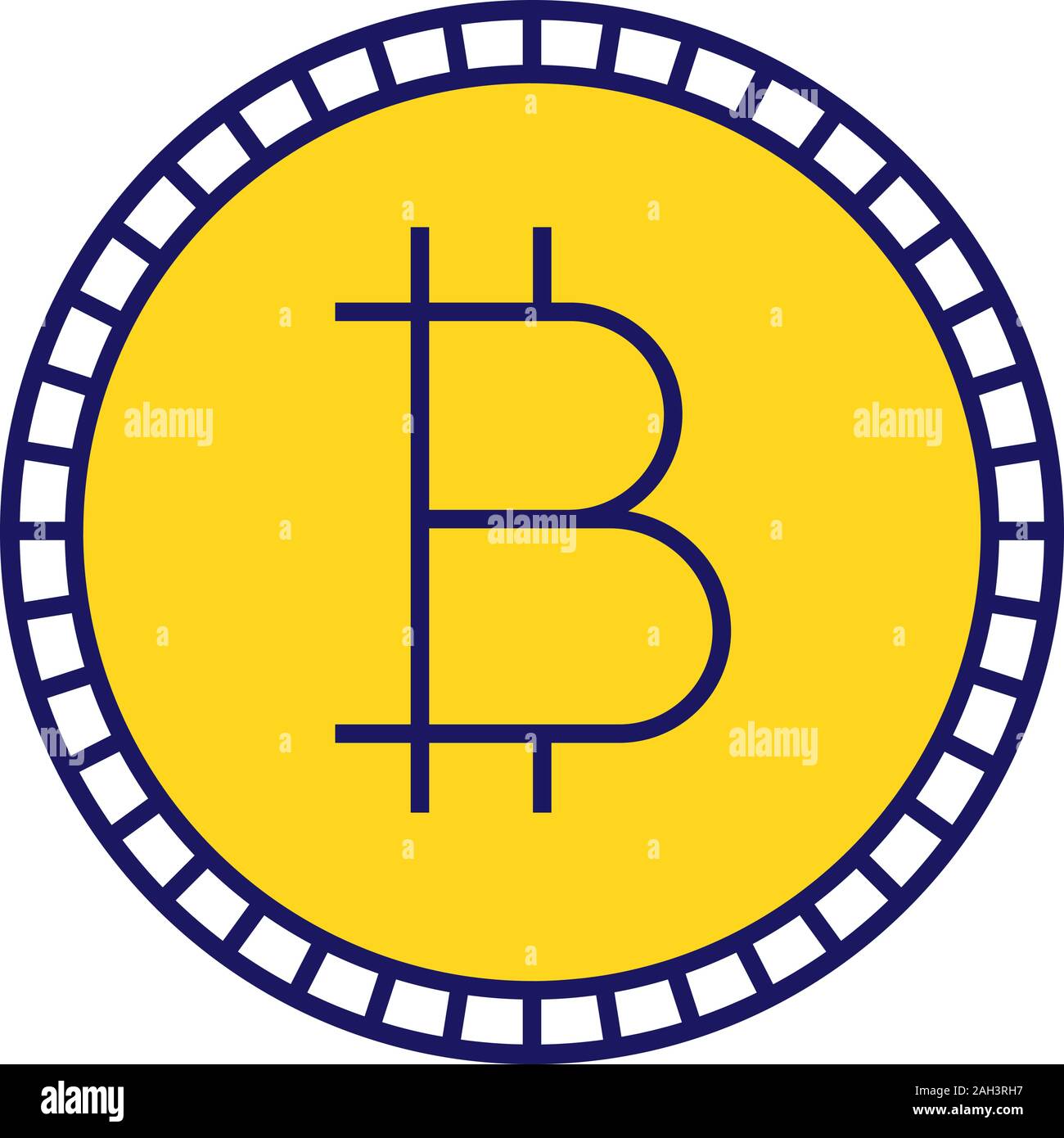 Bitcoin color icon. Cryptocurrency. Digital money. Isolated vector ...