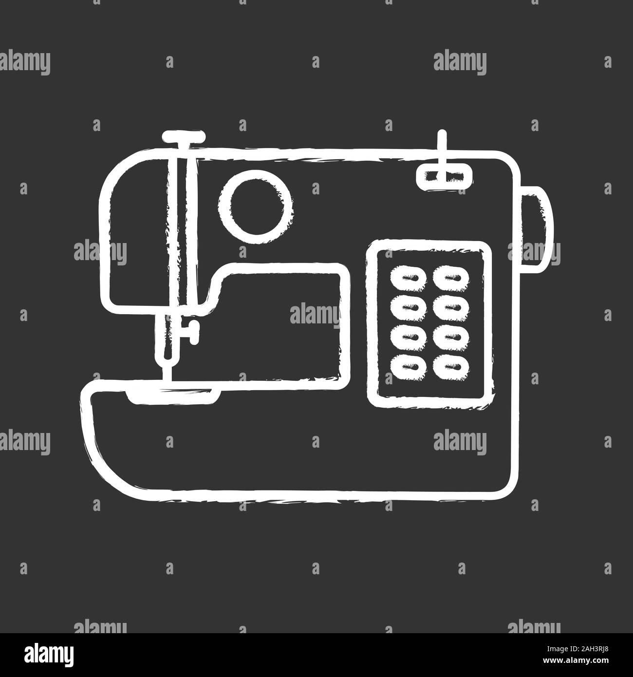 Sewing machine chalk icon. Tailoring. Isolated vector chalkboard ...