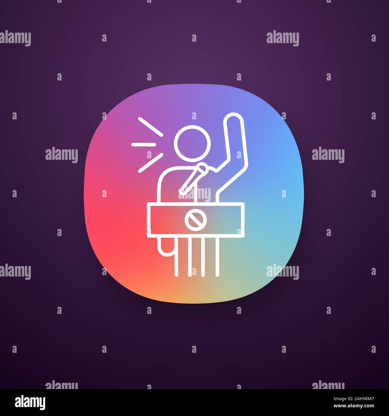 Protester speech app icon. Political protest. Political or social ...