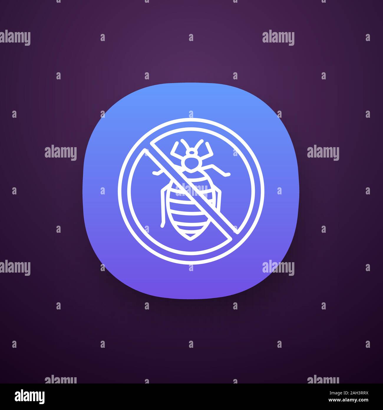 Stop bed bug and dust mite sign app icon. Antiallergic and ...