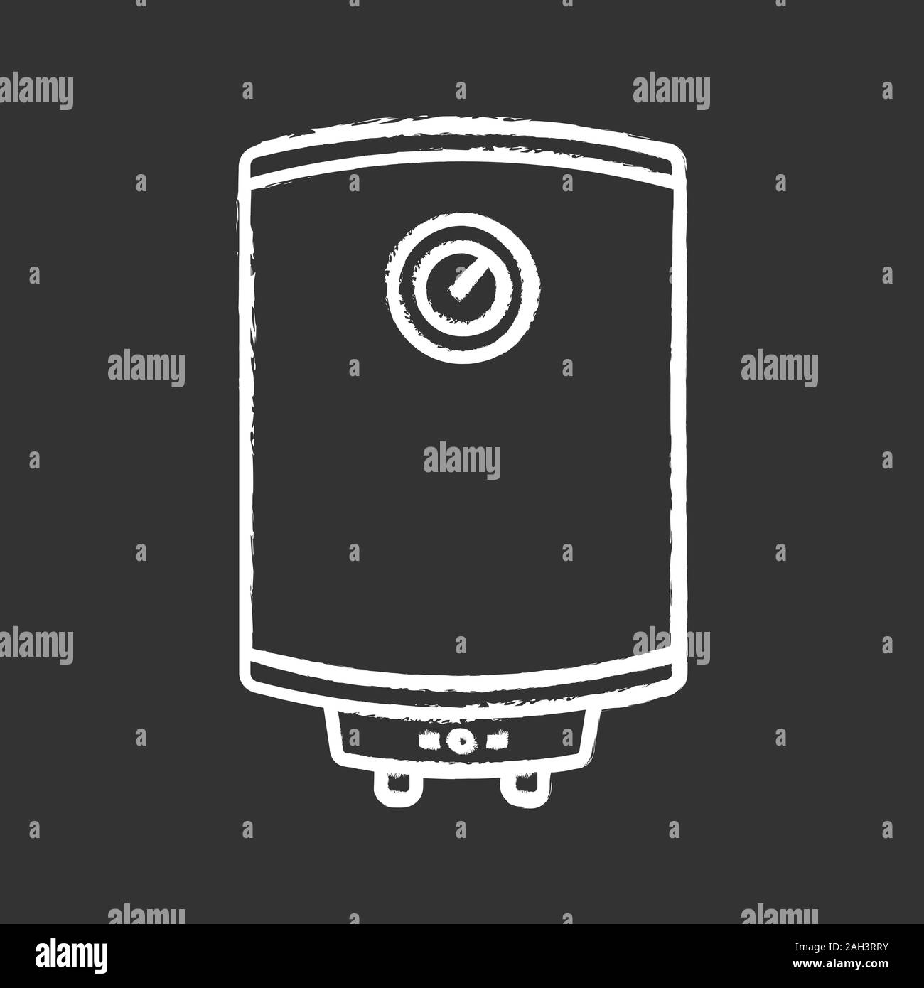 Electric water heater chalk icon. Heating water. Home boiler. Isolated ...