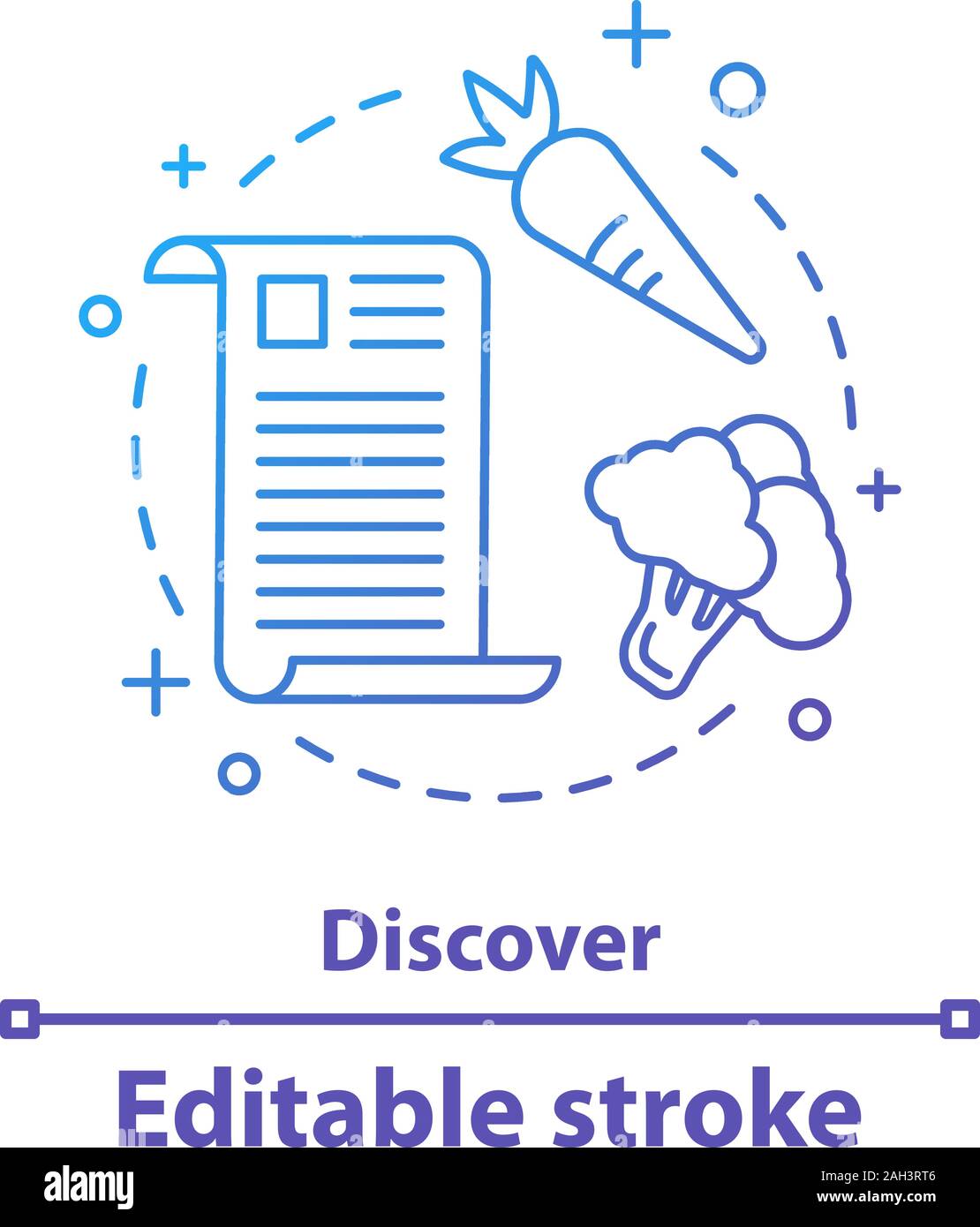 Discover recipe concept icon. Choosing ingredients idea thin line ...