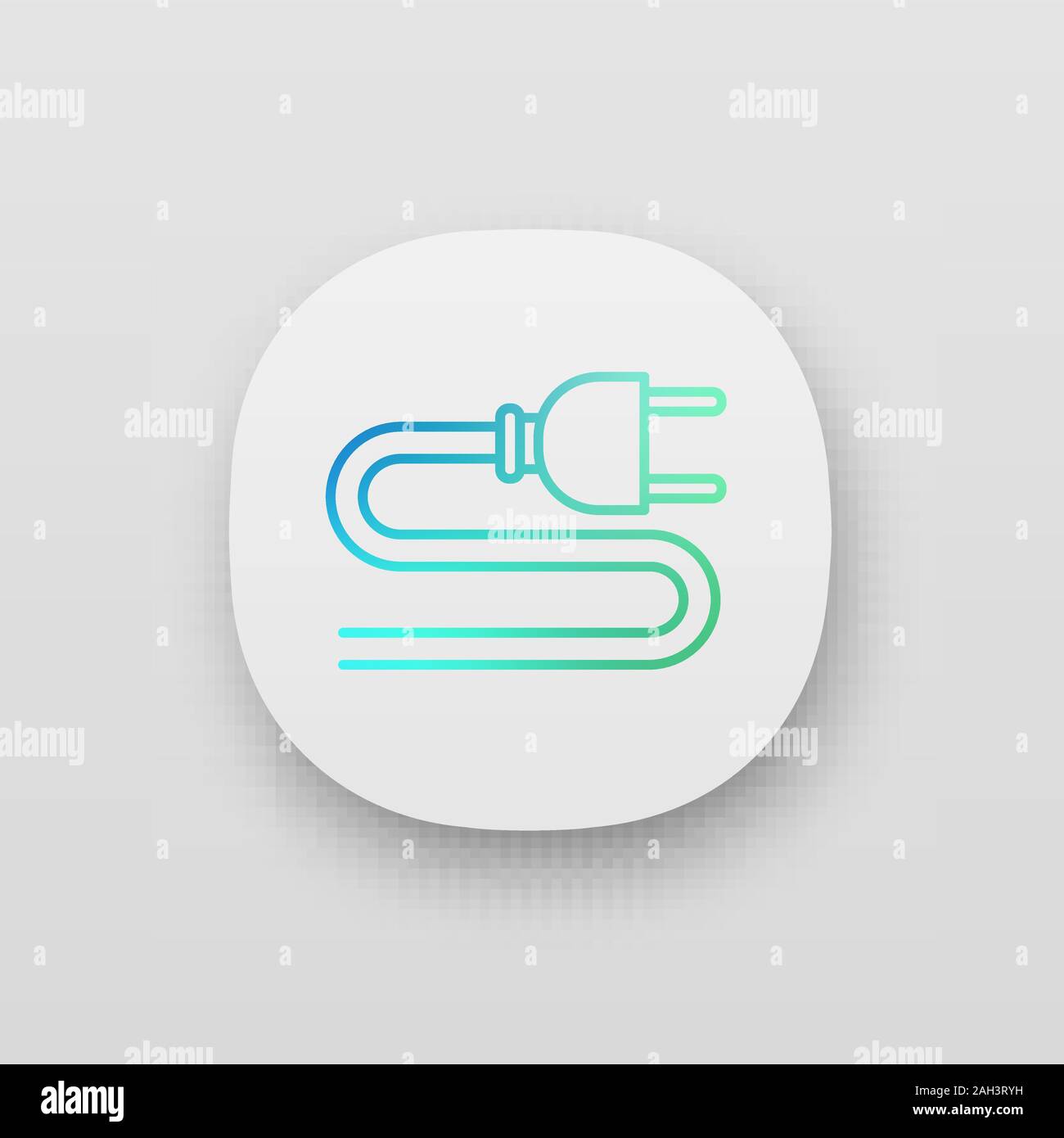 Electric plug app icon. Wiring. Power cable with plug. UI/UX user ...