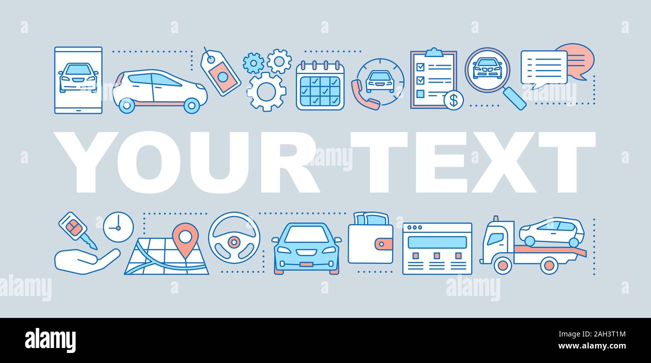 Car rental word concepts banner. Rent automobile. Auto leasing. Auto ...