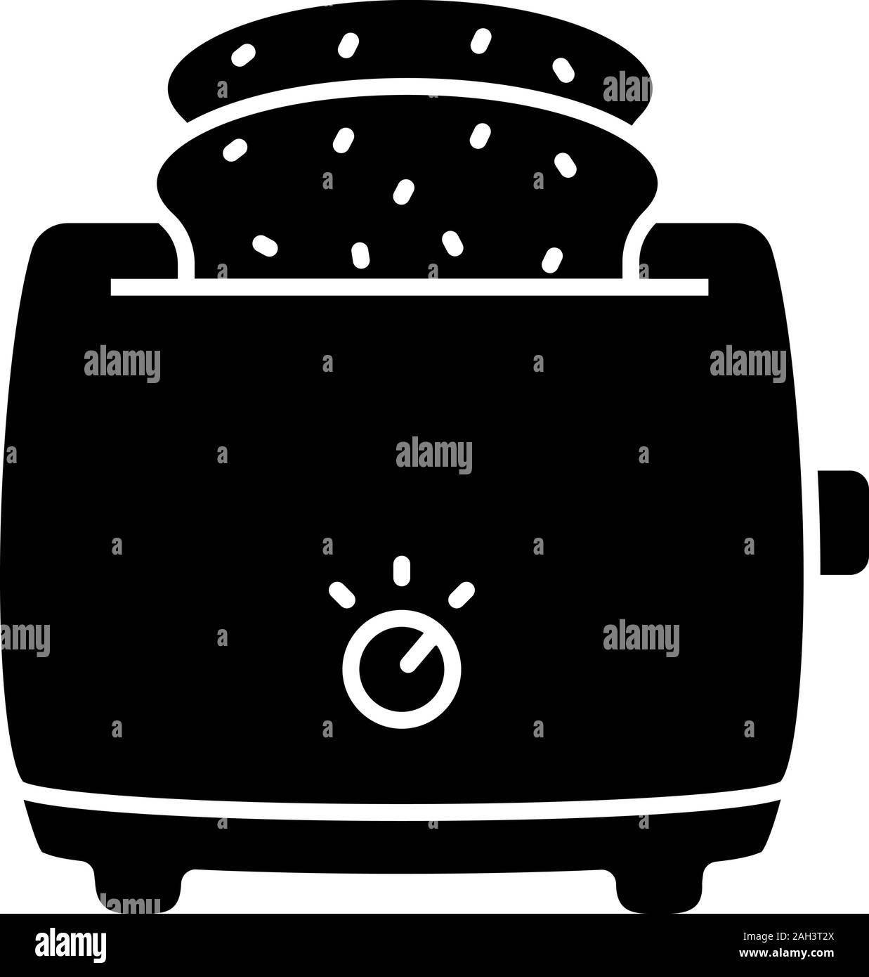 Slice toaster with toast glyph icon. Bread toaster. Kitchen appliance ...