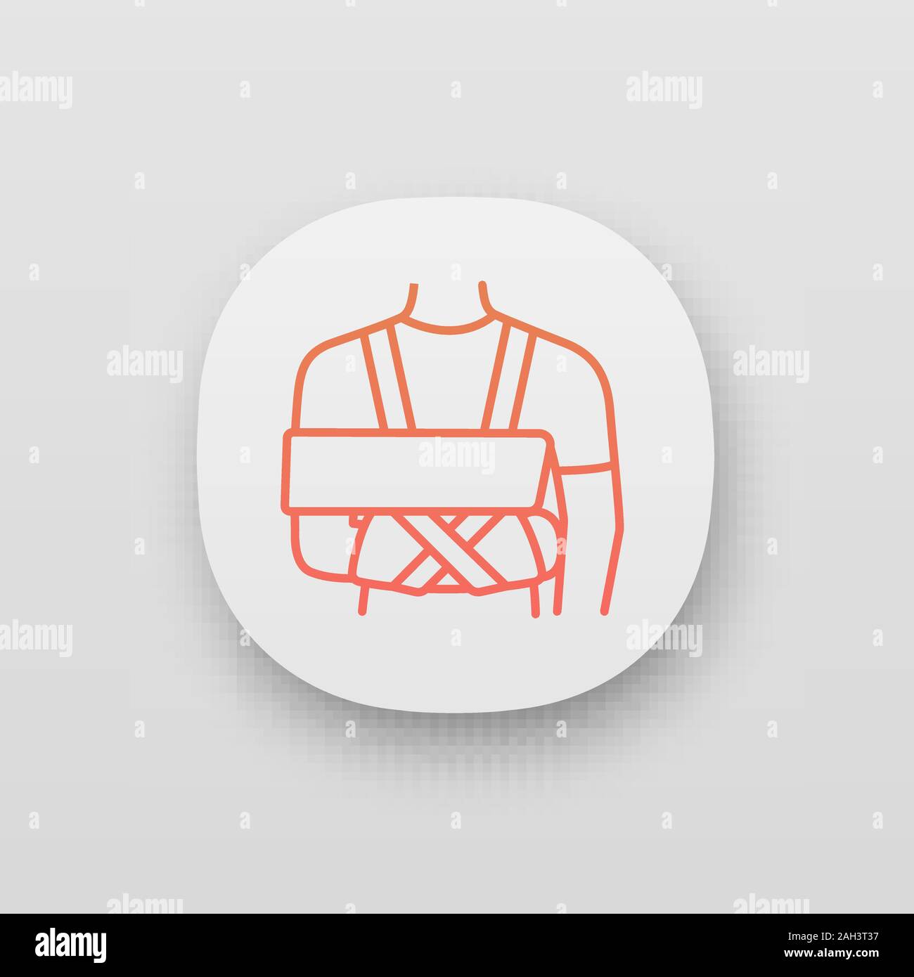 Shoulder immobilizer app icon. Sling and swathe. Broken arm, shoulder ...