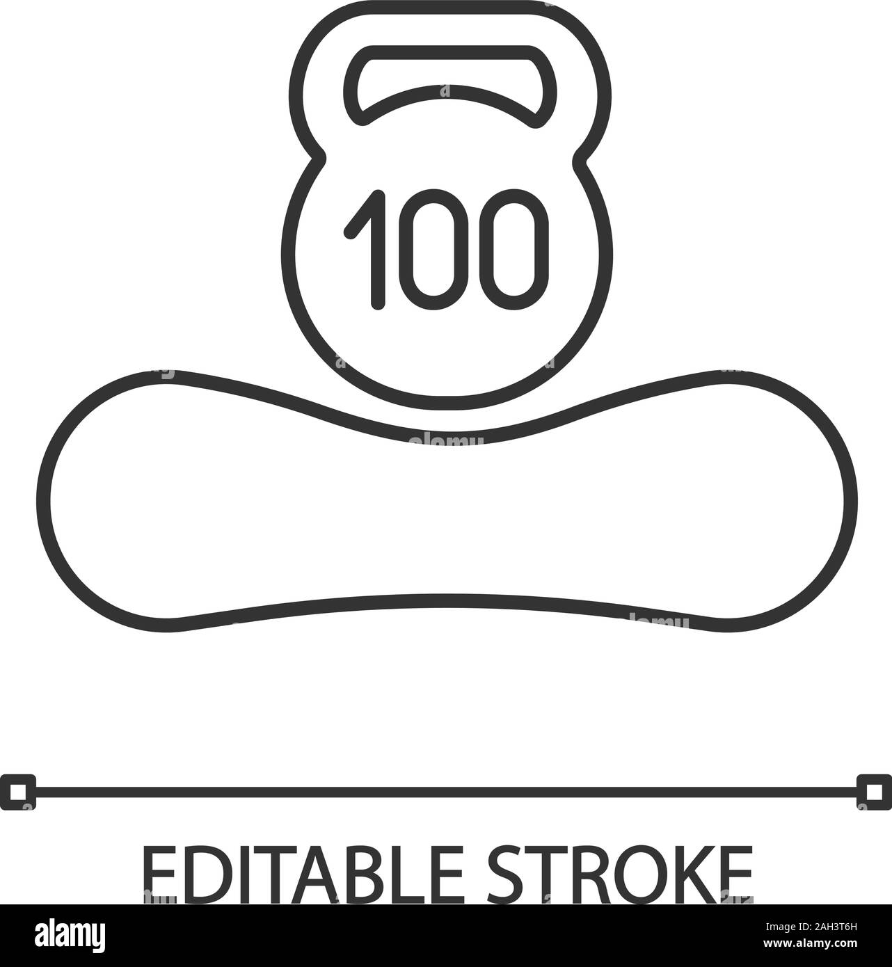 Maximum weight limit up to 100 kg linear icon. Thin line illustration ...